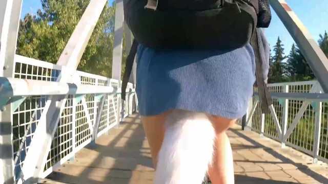 Public Bike Ride With Fox Tail Butt Plug Lovense Lush And Sunshine In My Ass No Pants Dance Off