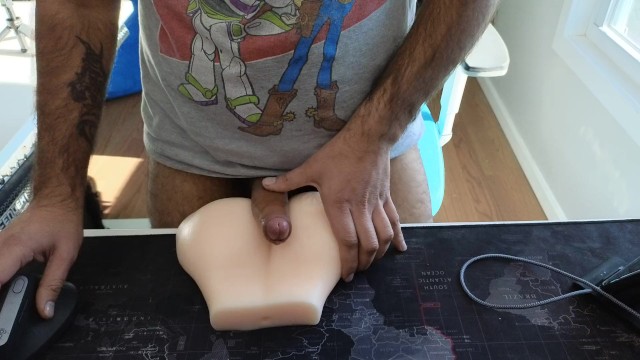 Large Cumshot After Rough Loud Moaning Anal Sex With Sex Doll