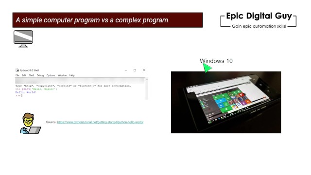A Simple Computer Program Vs Complex Program 