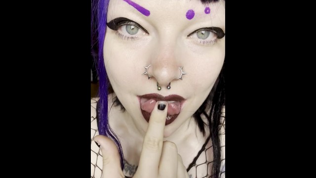 Goth Split Tongue Spit And Mouth Fetish